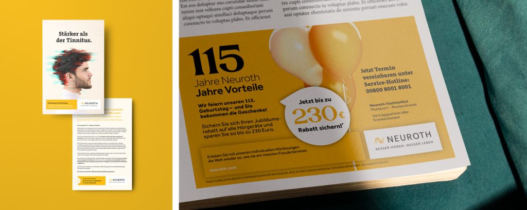 Print campaign for the leading hearing aid manufacturer Neuroth